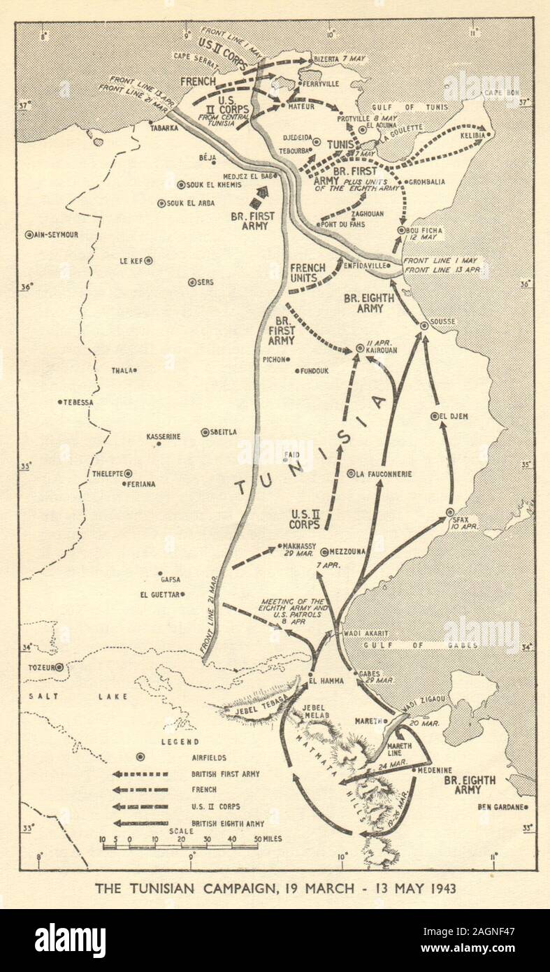 Tunisian campaign 19 March - 13 May 1943. World War 2. North Africa ...