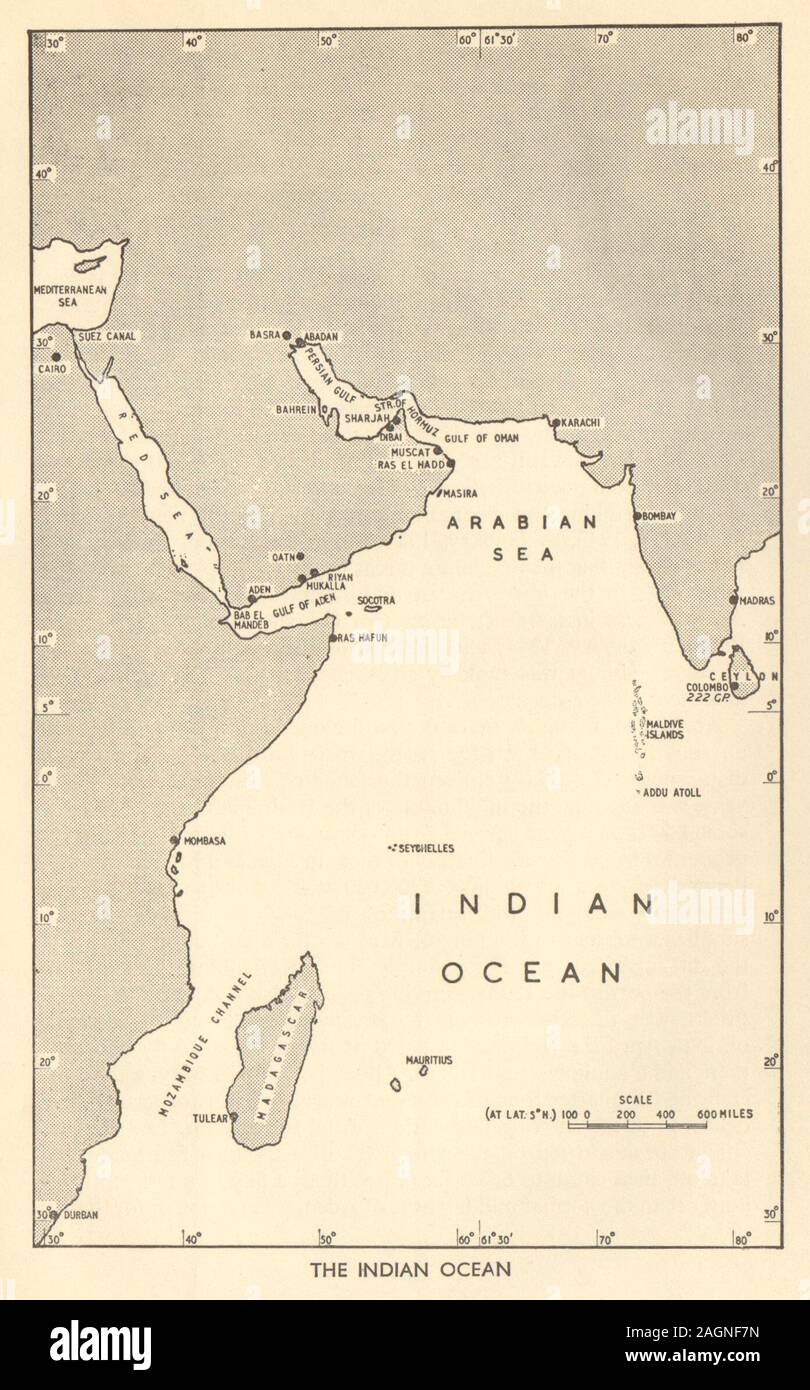 The Indian Ocean Theatre. World War 2. "Dibai" Dubai 1954 old vintage ...