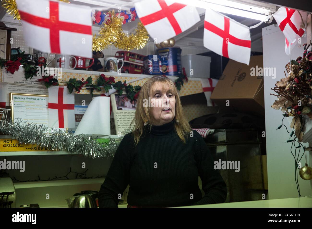 London, UK. 20 December, 2019. Cheryl Diamond talks to Dave Conway, the ...