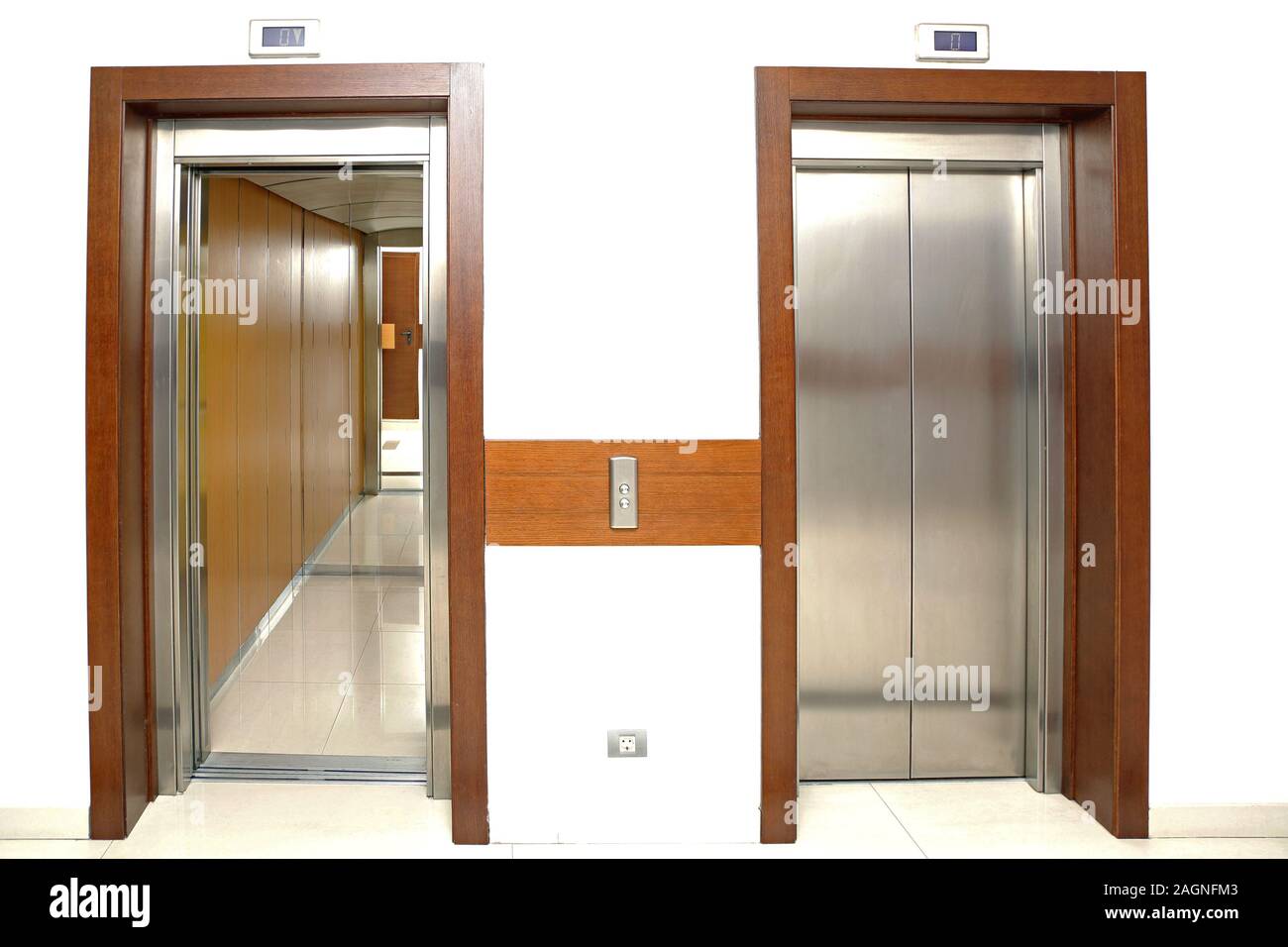 Two Elevator Lifts in Building Stock Photo - Alamy