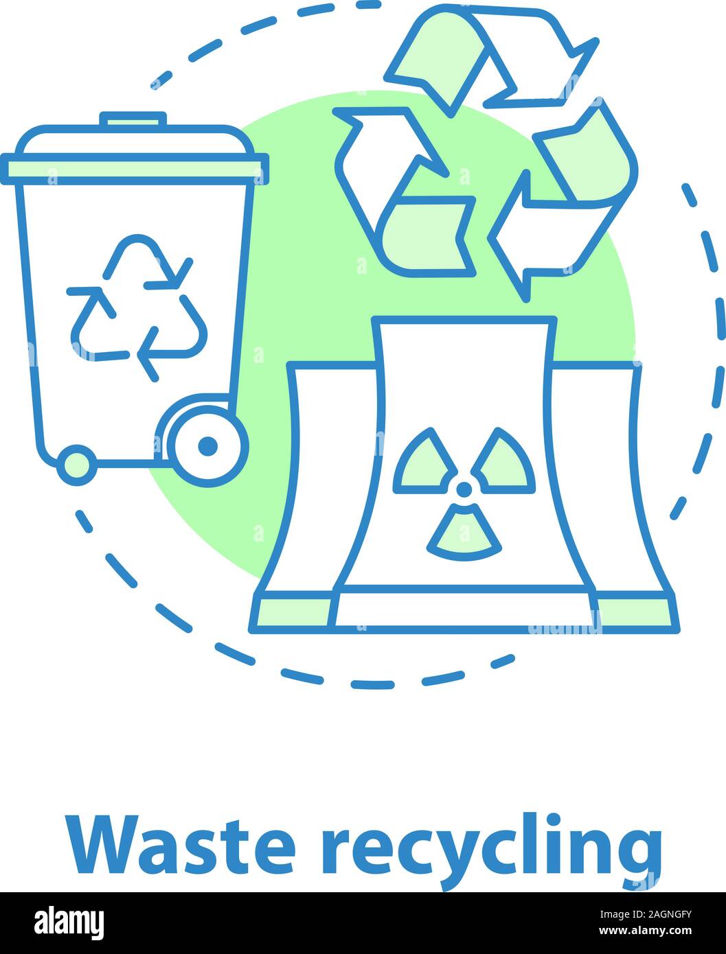 Waste recycling concept icon. Environment protection idea thin line ...