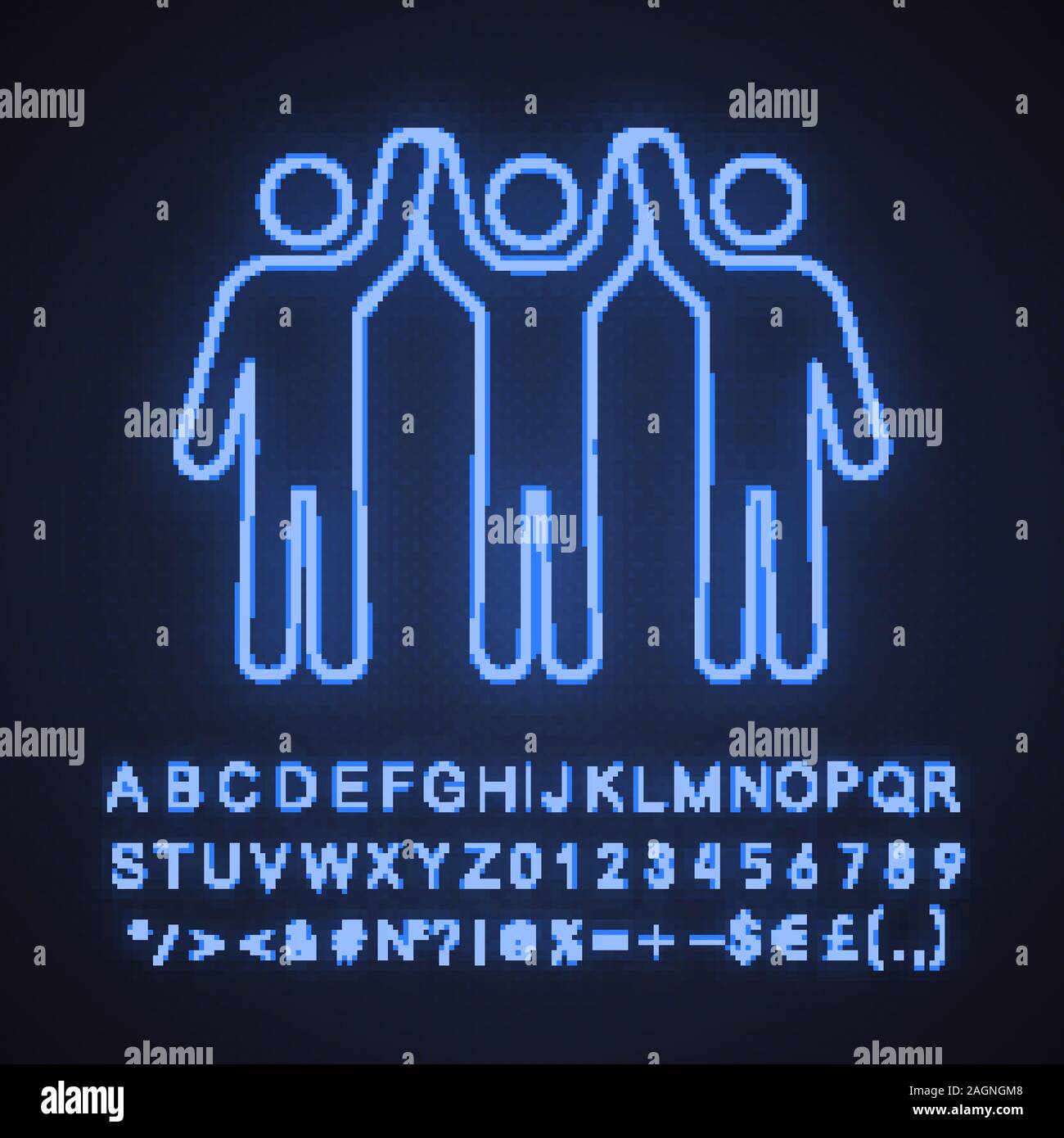 Charity organization neon light icon. Community glowing sign. Unity in ...