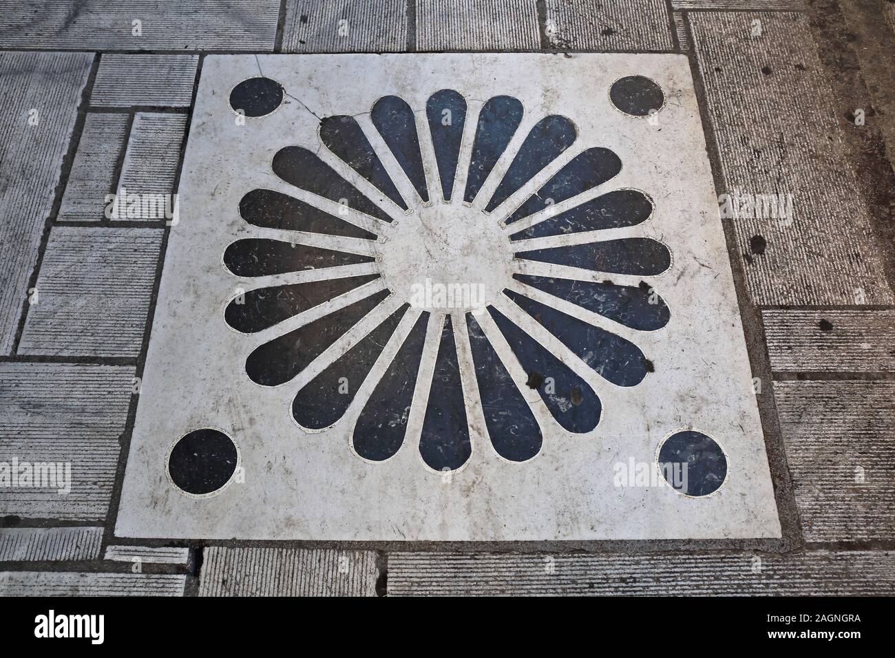 Marble Flower Shape at Pavement Floor Tile Stock Photo - Alamy