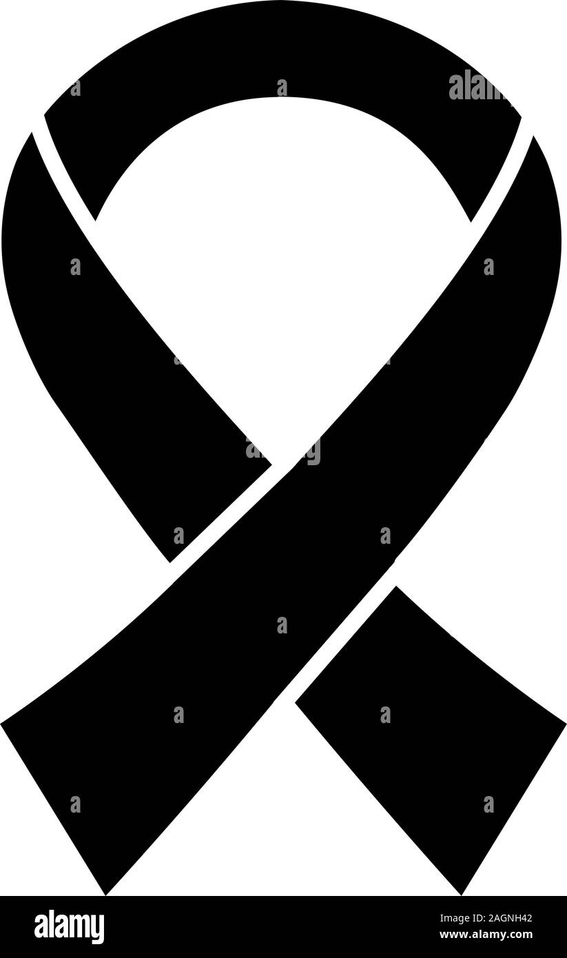Anti HIV ribbon glyph icon. Fighting against AIDS. Silhouette symbol ...