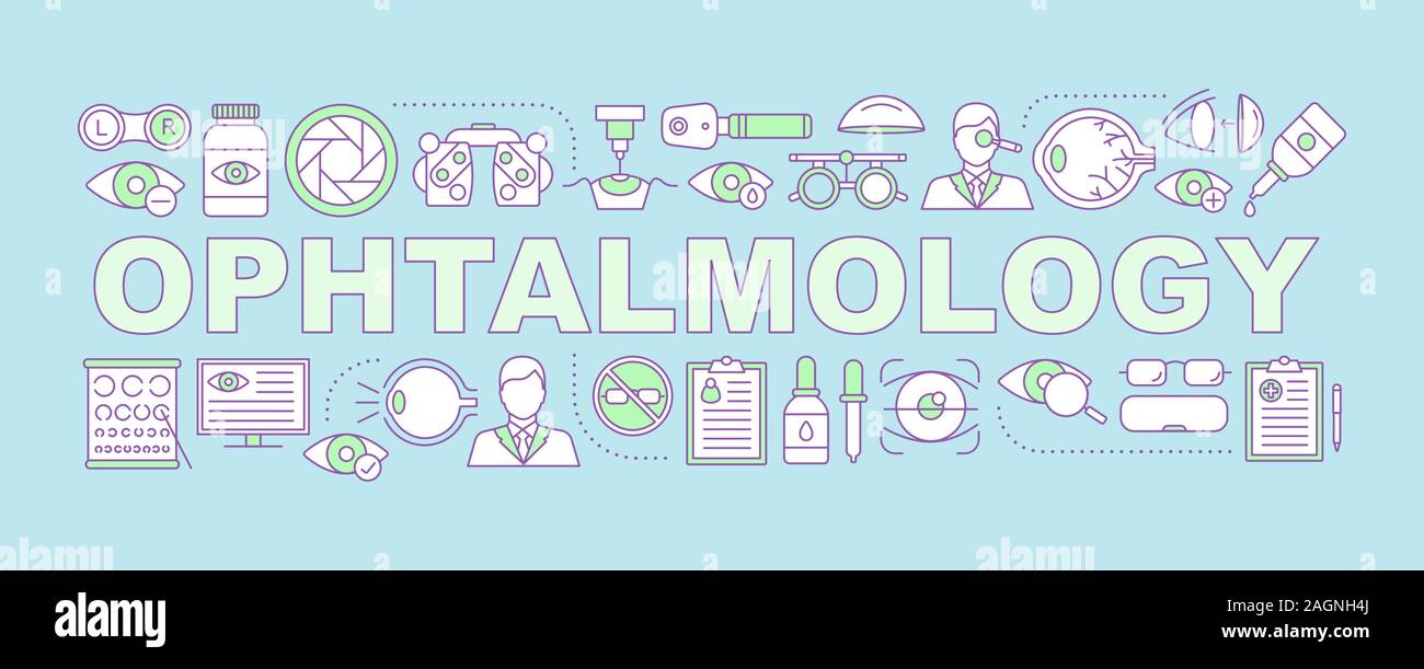 Ophthalmology word concepts banner. Visual health. Optometry. Eye ...