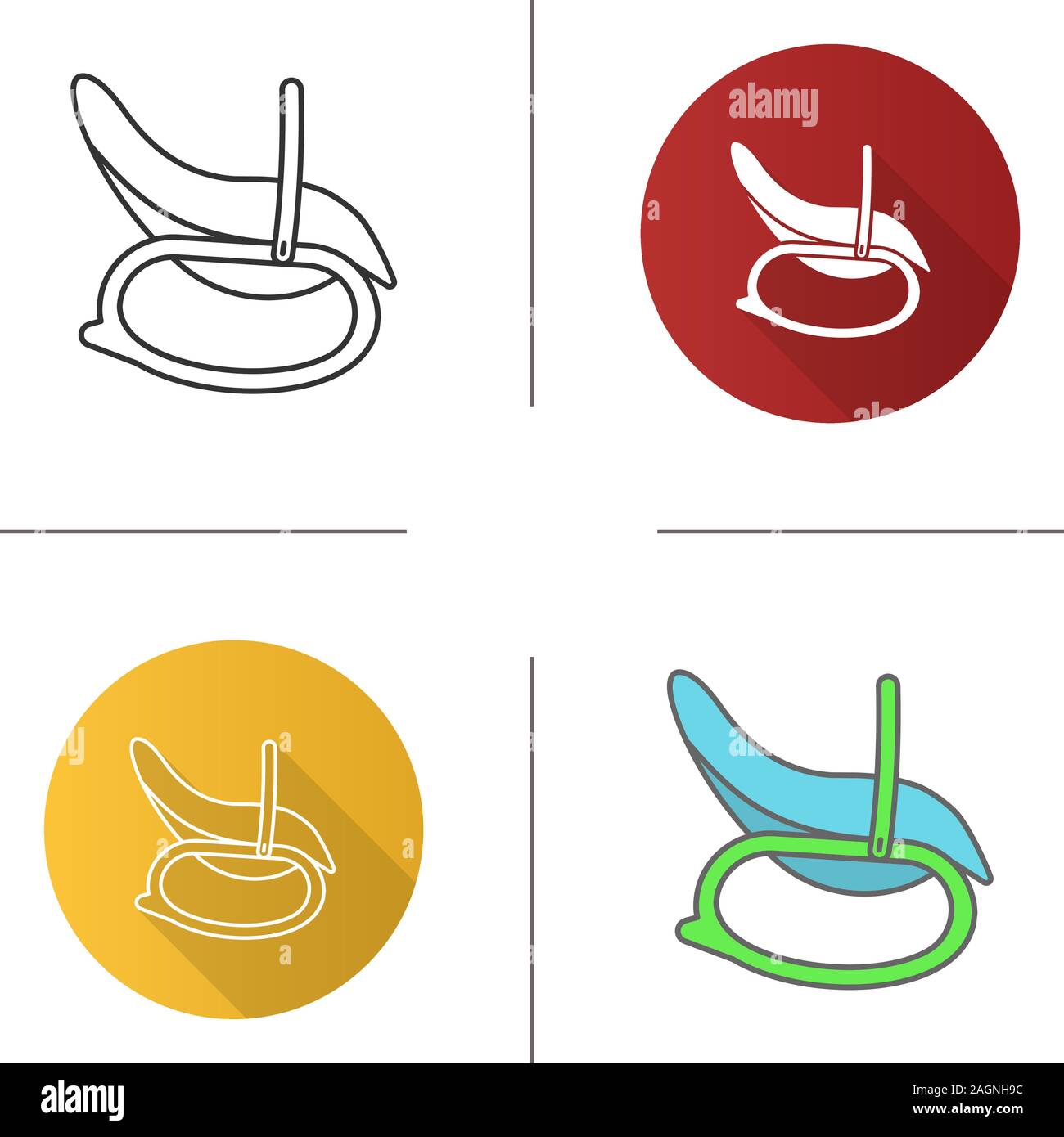 Baby rocking chair icon. Infant safety seat. Baby carrier basket. Flat ...