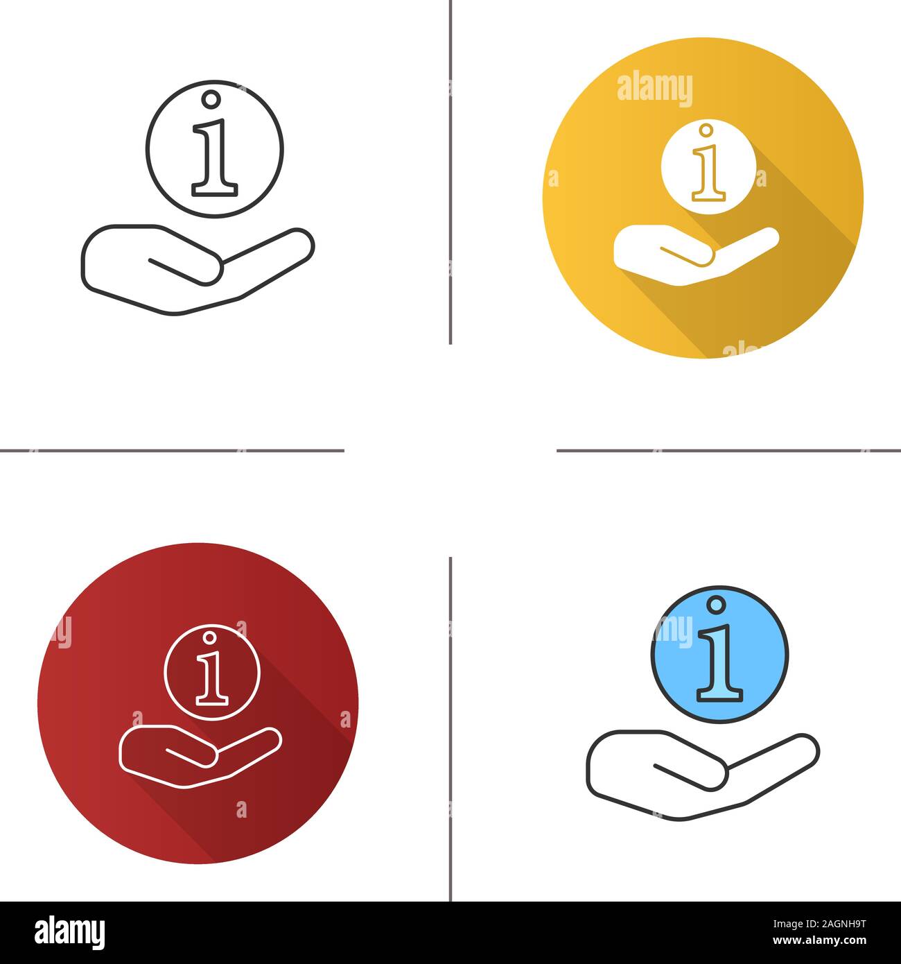 Hand holding info sign icon. Helpdesk. Information center. Support ...