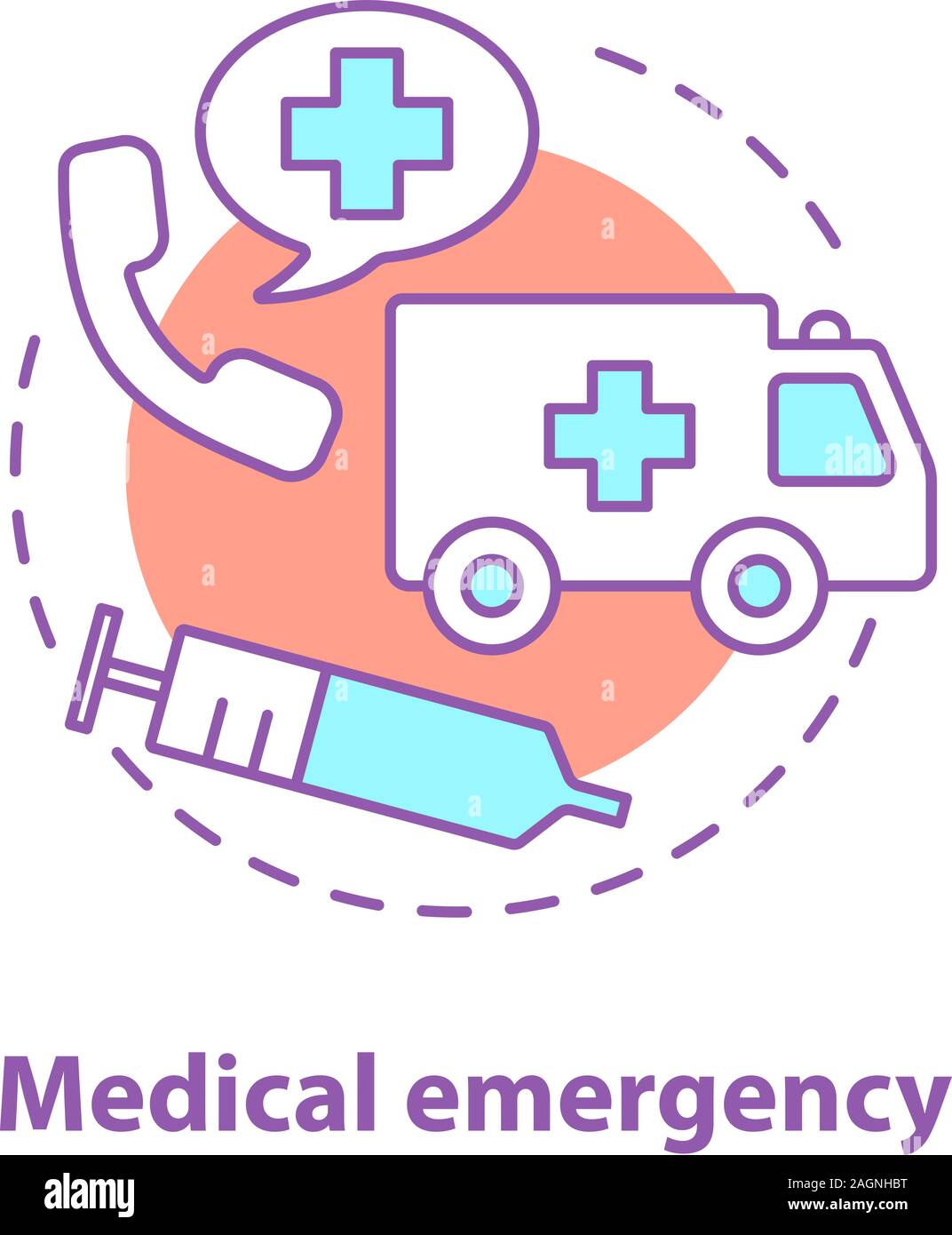 Medical emergency concept icon. Medicine idea thin line illustration ...