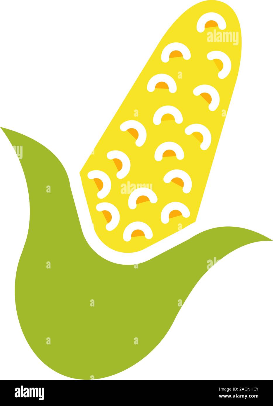 Corn glyph color icon. Maize. Silhouette symbol on white background ...