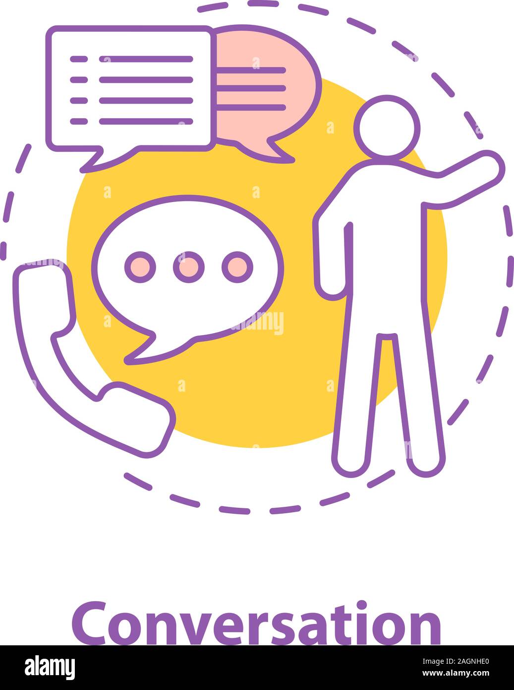 Conversation concept icon. Telephone call idea thin line illustration ...