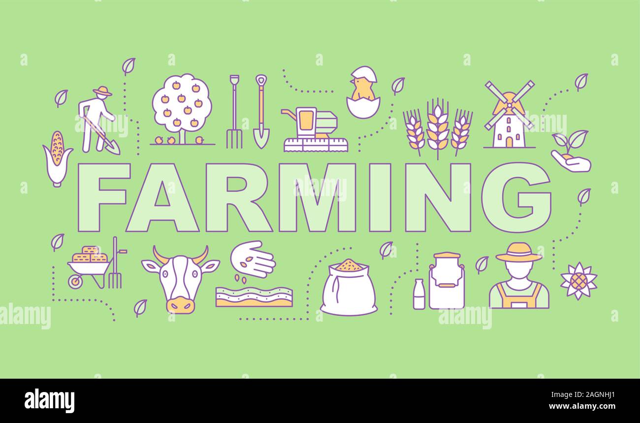 Farming word concepts banner. Agriculture. Agricultural sector ...