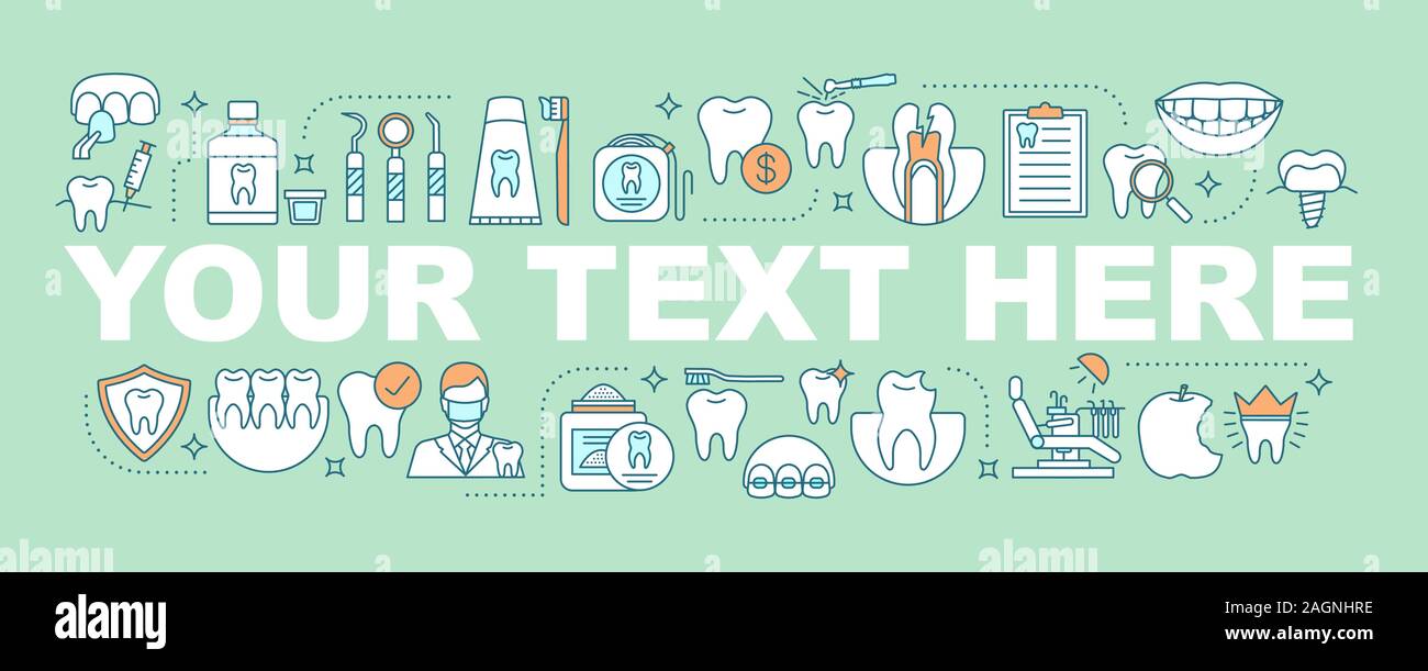 Dentistry word concepts banner. Stomatology. Teeth problems diagnostics ...