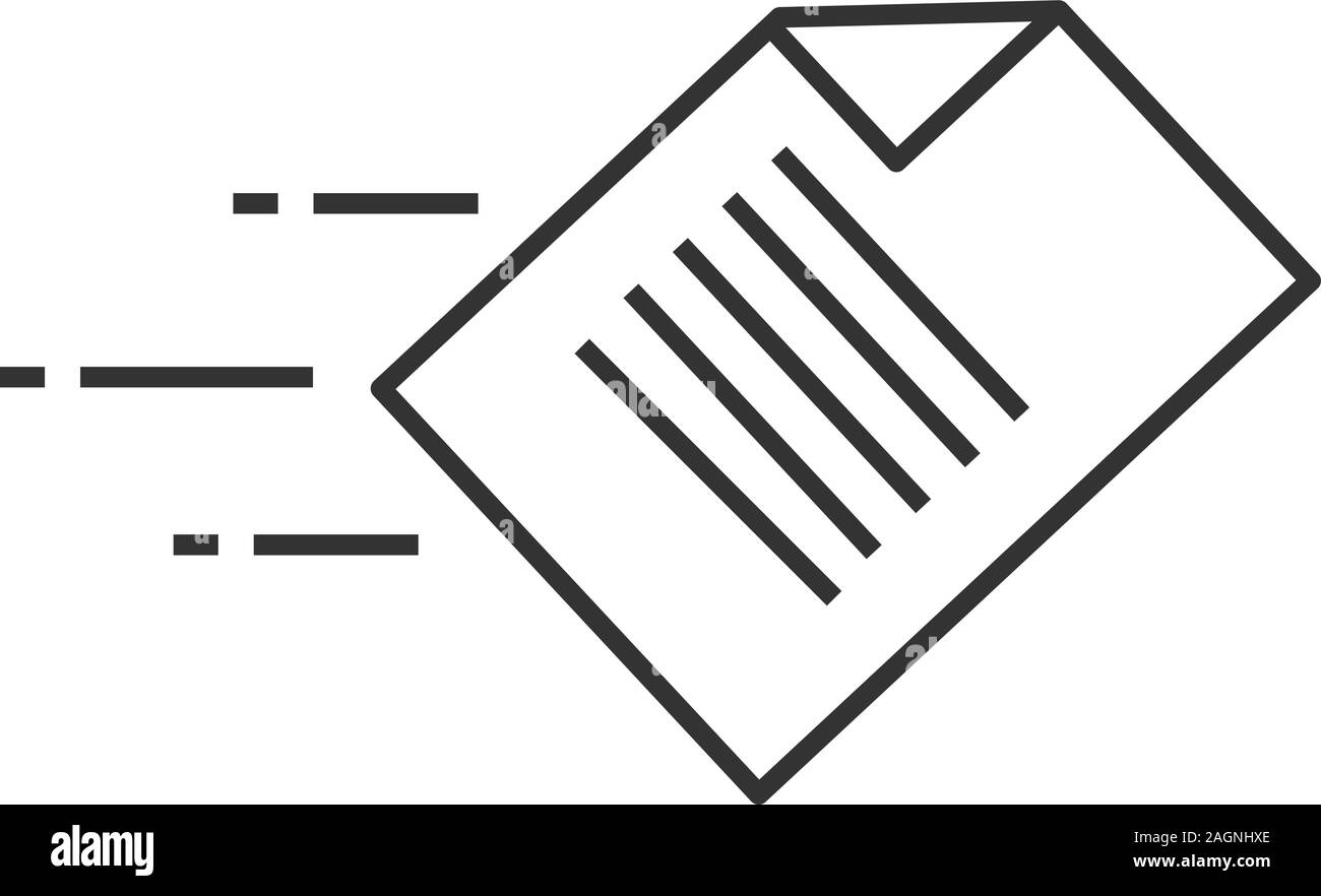 Quick data transfer linear icon. File sending. Thin line illustration ...