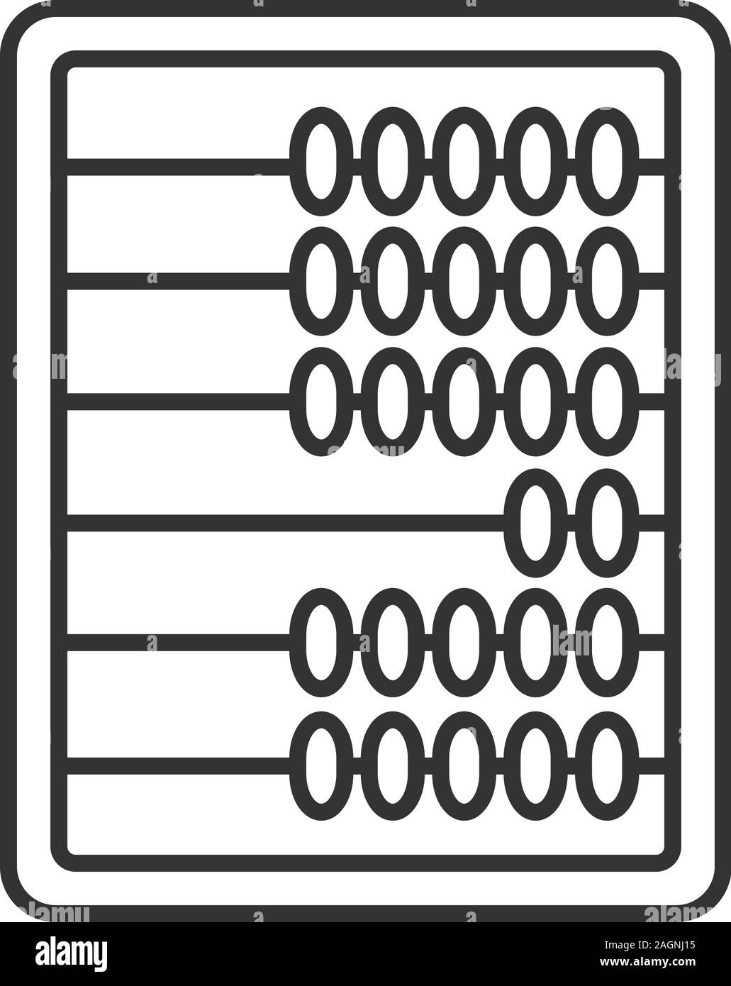 Abacus linear icon. Thin line illustration. Mathematics contour symbol ...