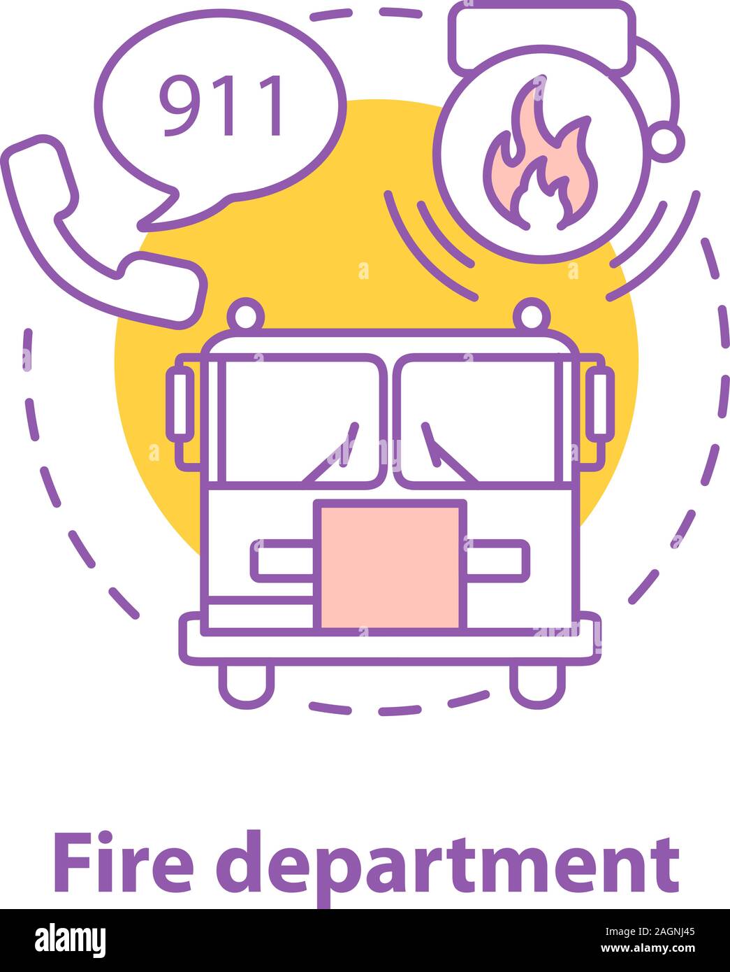 Fire department concept icon. Firefighting idea thin line illustration ...