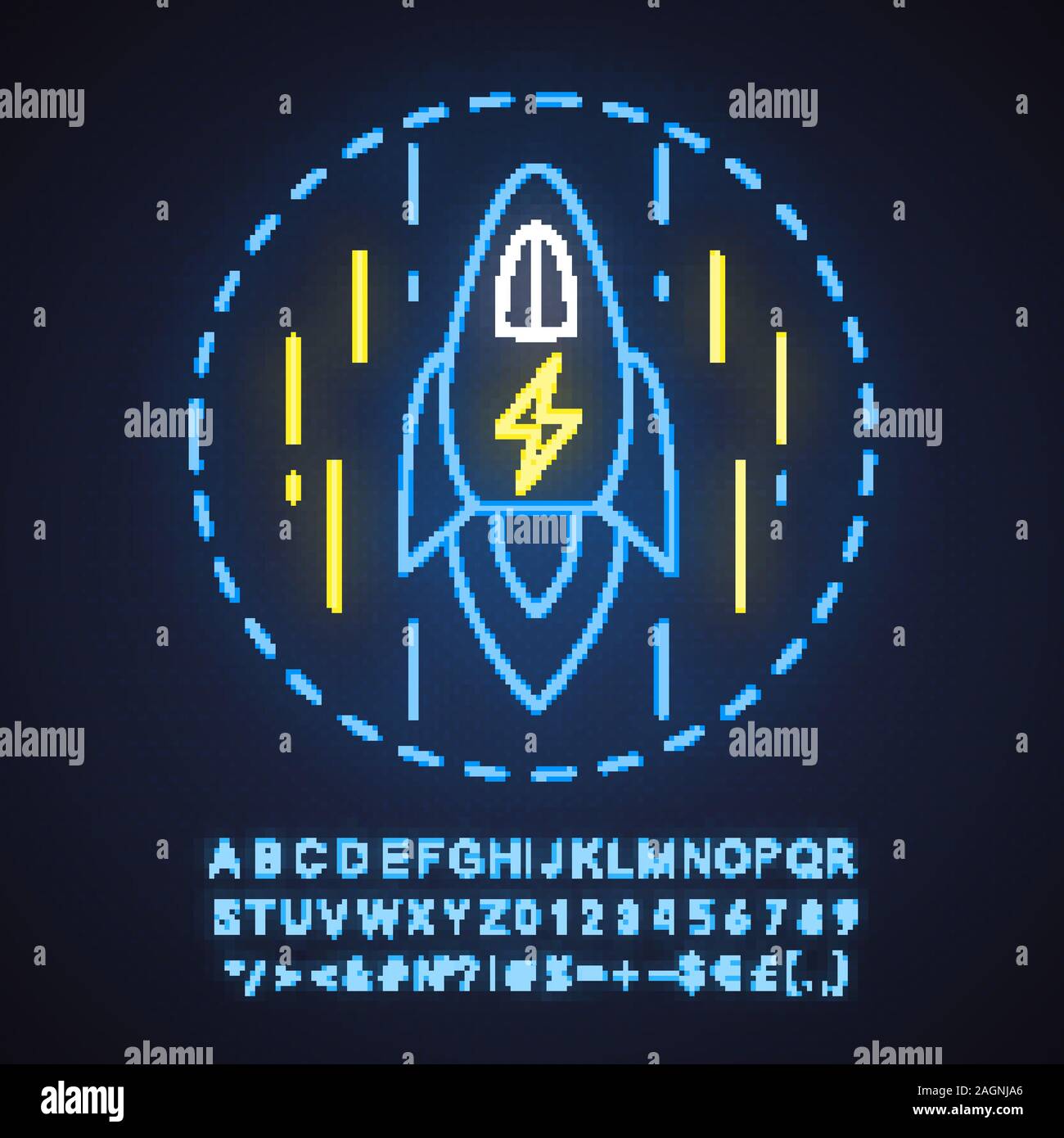 Fast speed neon light concept icon. Startup idea. Glowing sign with ...