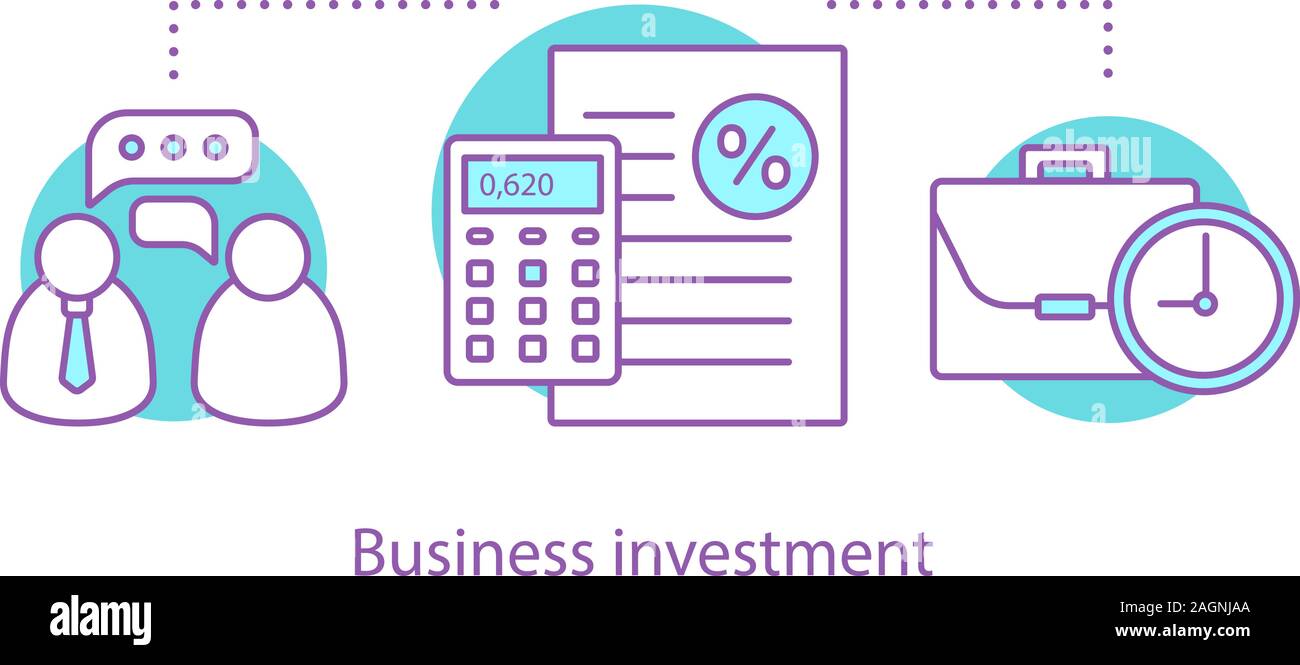 Business investment concept icon. Finance management. Banking idea thin ...