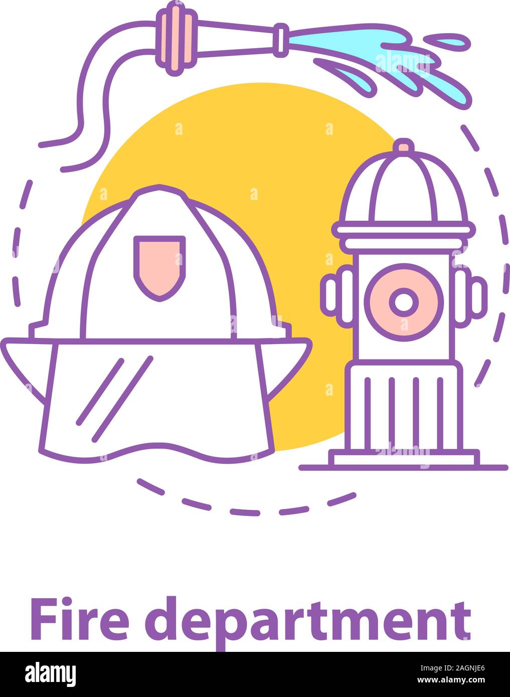 Fire department concept icon. Firefighting idea thin line illustration ...