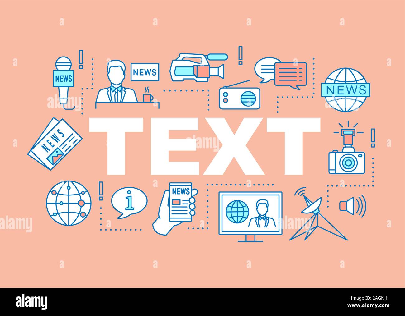 News broadcasting word concepts banner. Mass media. Journalism ...