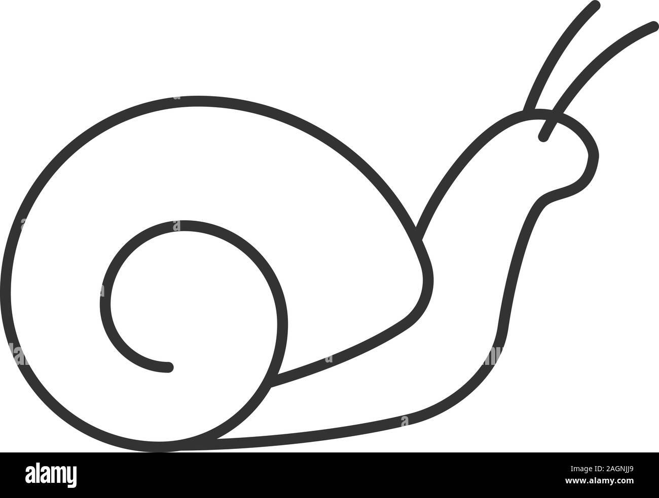 Snail linear icon. Thin line illustration. Slow motion. Slug. Contour ...