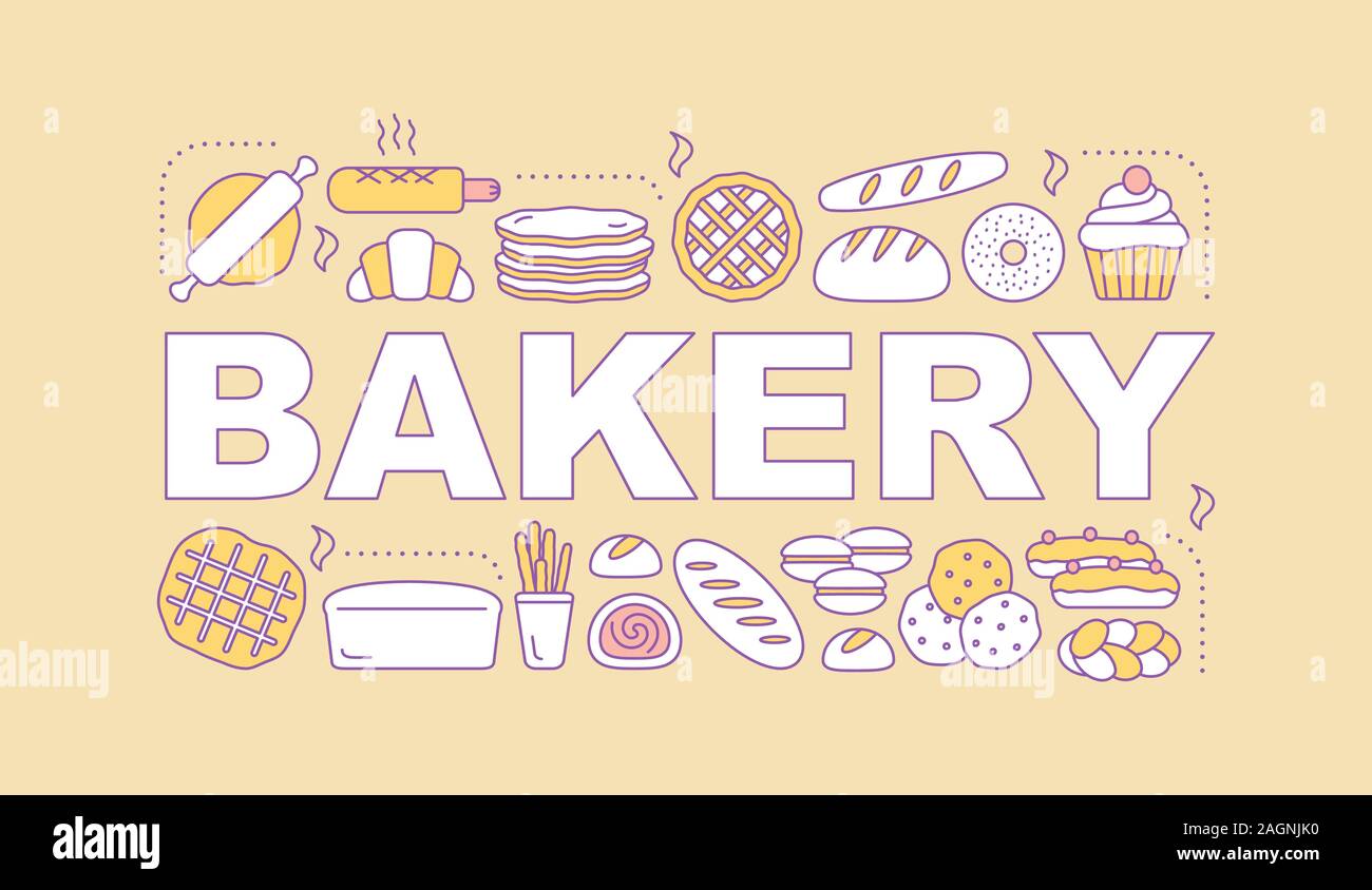 Bakery word concepts banner. Pastry, confectionery. Isolated lettering ...