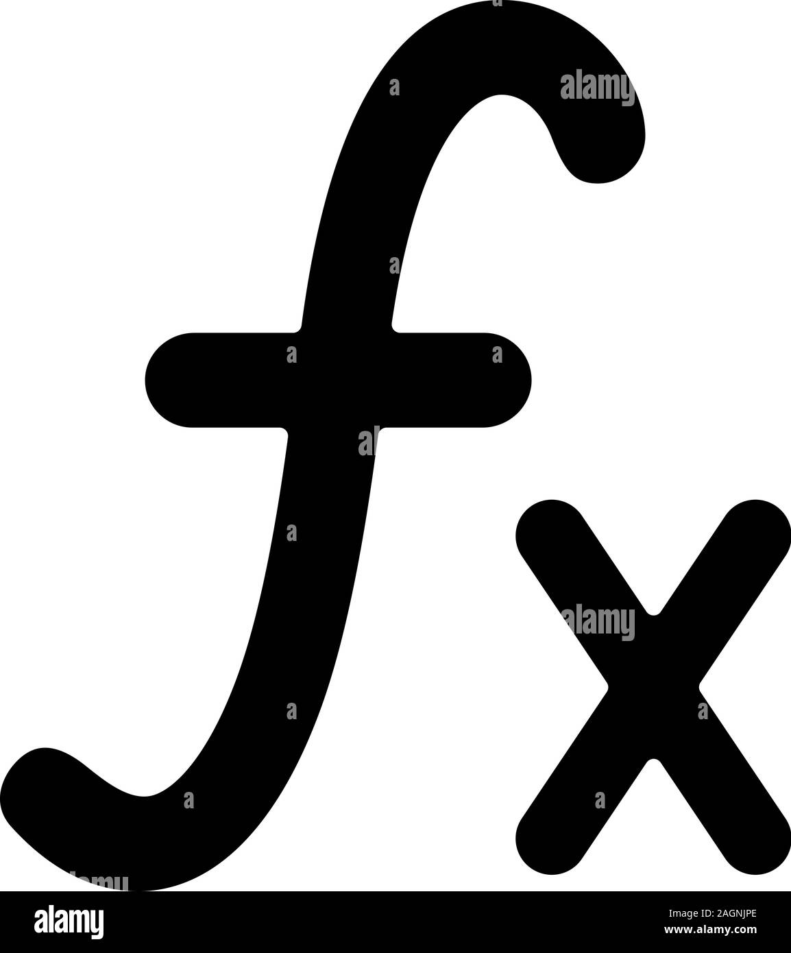 Math function glyph icon. Silhouette symbol. Negative space. Vector ...