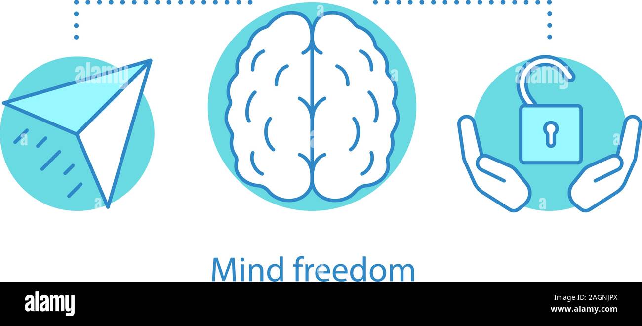 Mind freedom concept icon. Thinking process idea thin line illustration ...
