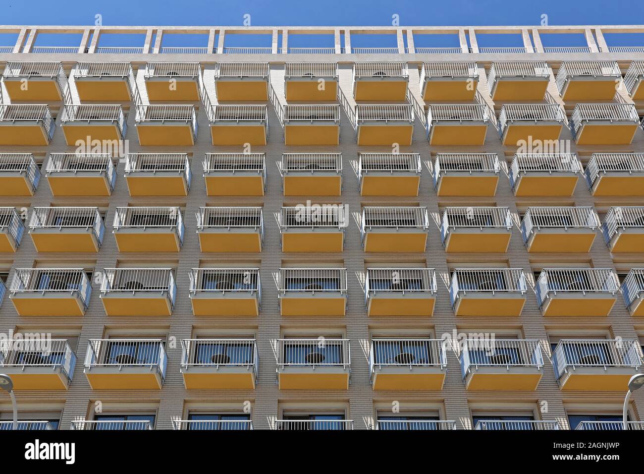 Balconies at Hotel Building Repetitive Pattern Stock Photo - Alamy