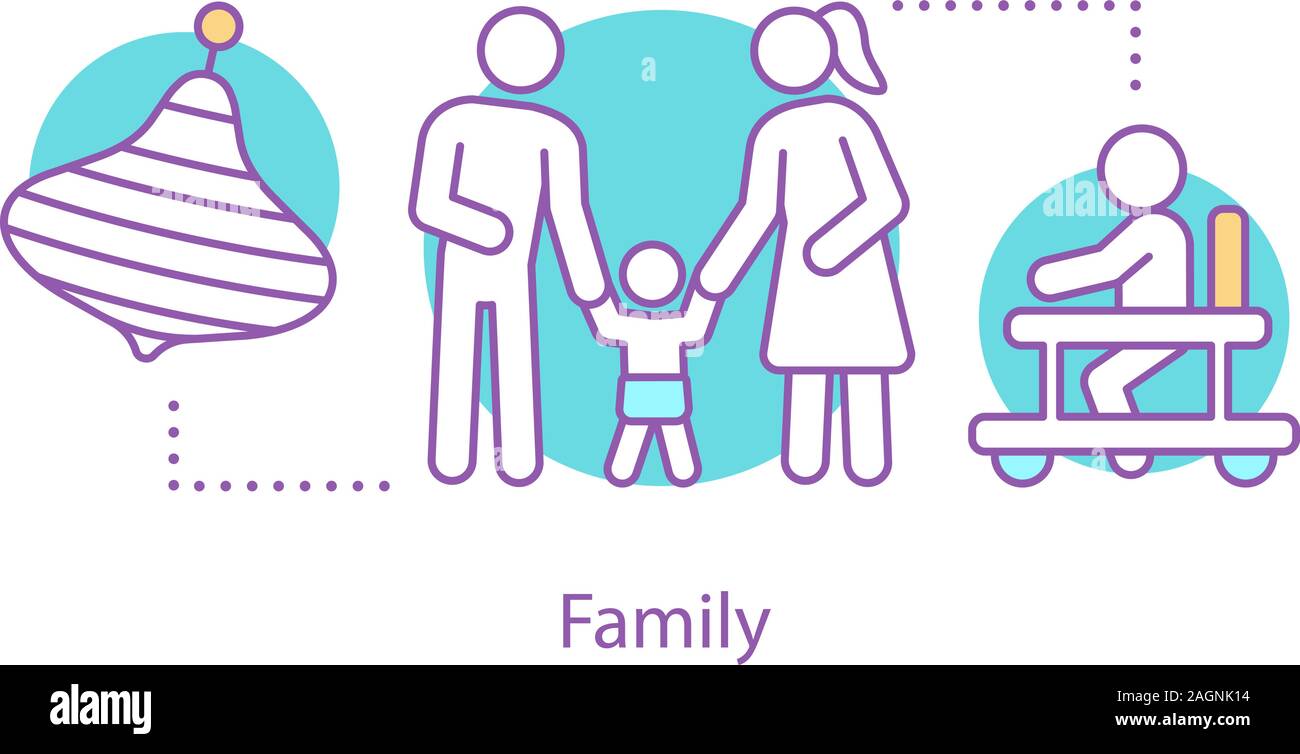 Family concept icon. Parenthood idea thin line illustration. Mother ...