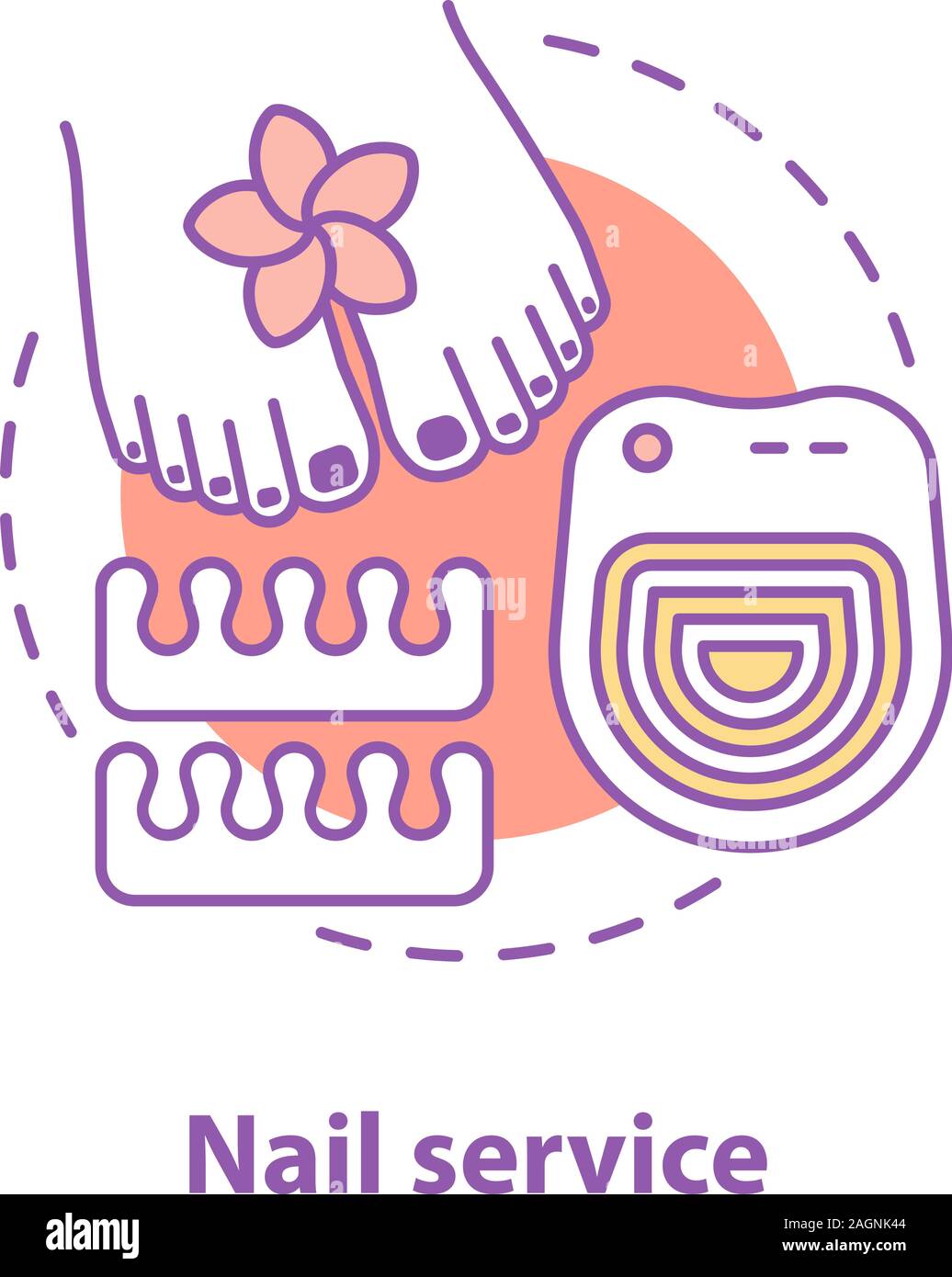 Nail service concept icon. Pedicure idea thin line illustration. Beauty ...