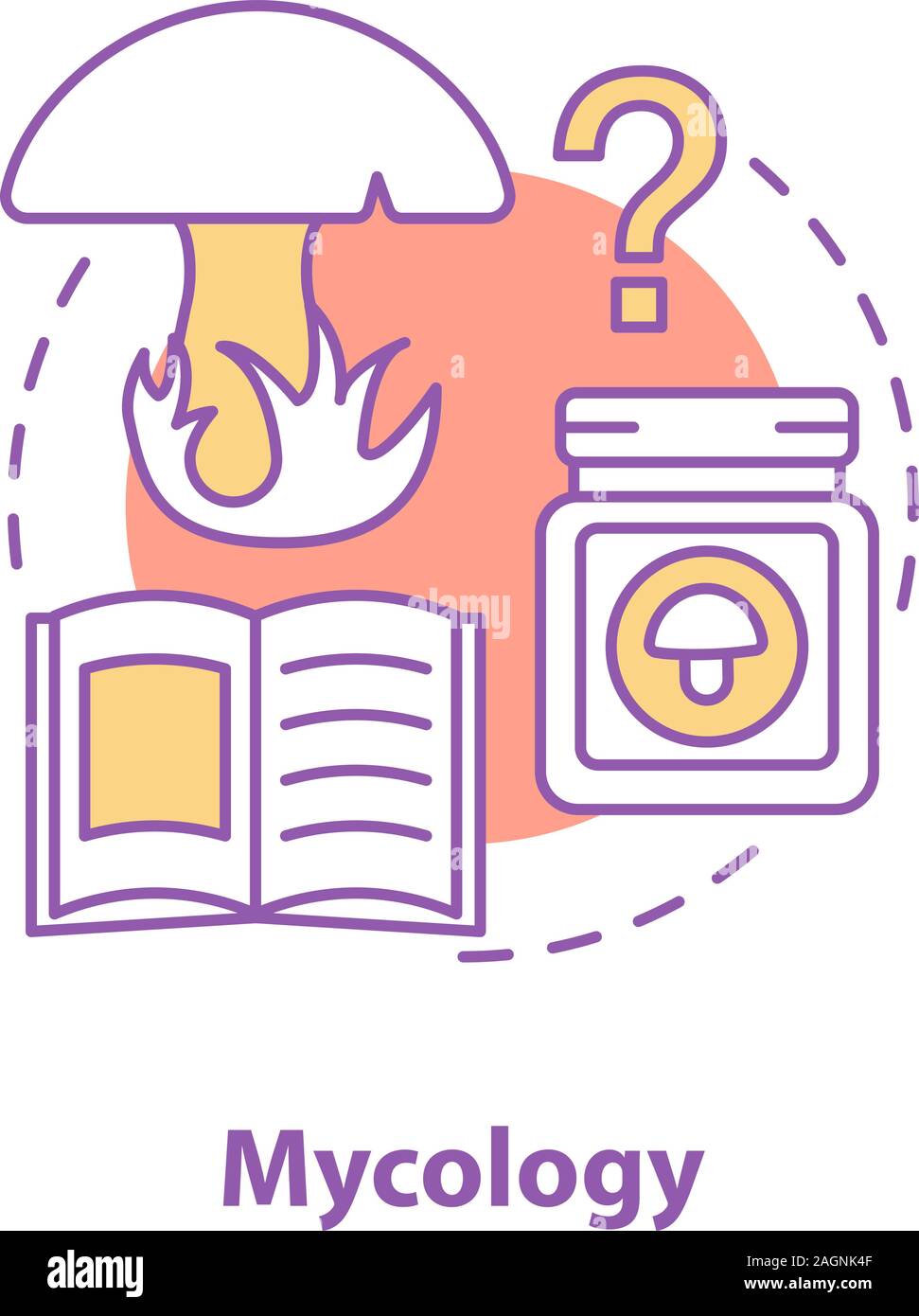 Mycology concept icon. Science idea thin line illustration. Study of ...