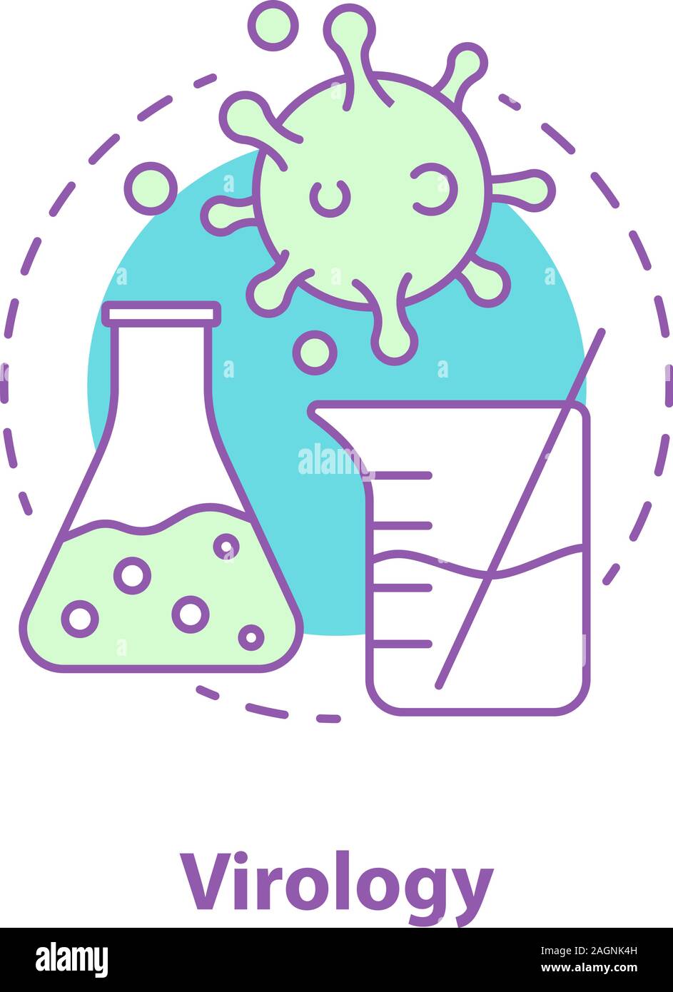 Virology concept icon. Science lab idea thin line illustration. Study ...