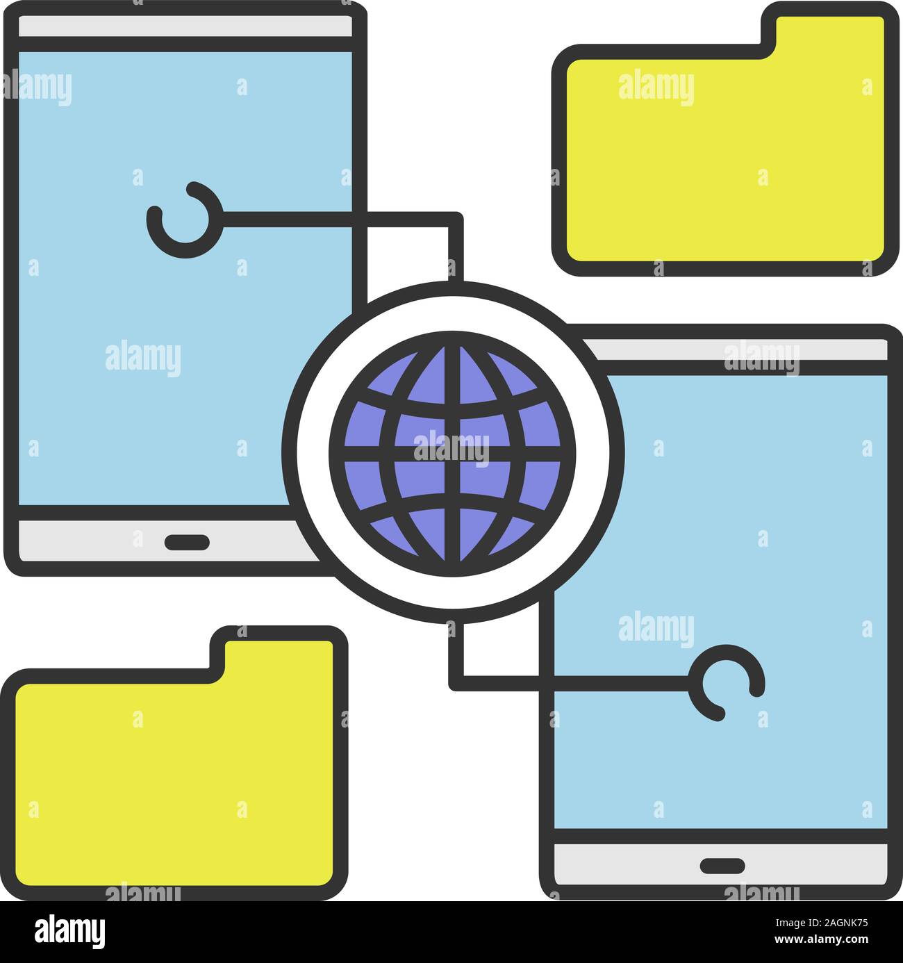 Wireless data transfer color icon. Content sharing. Isolated vector ...