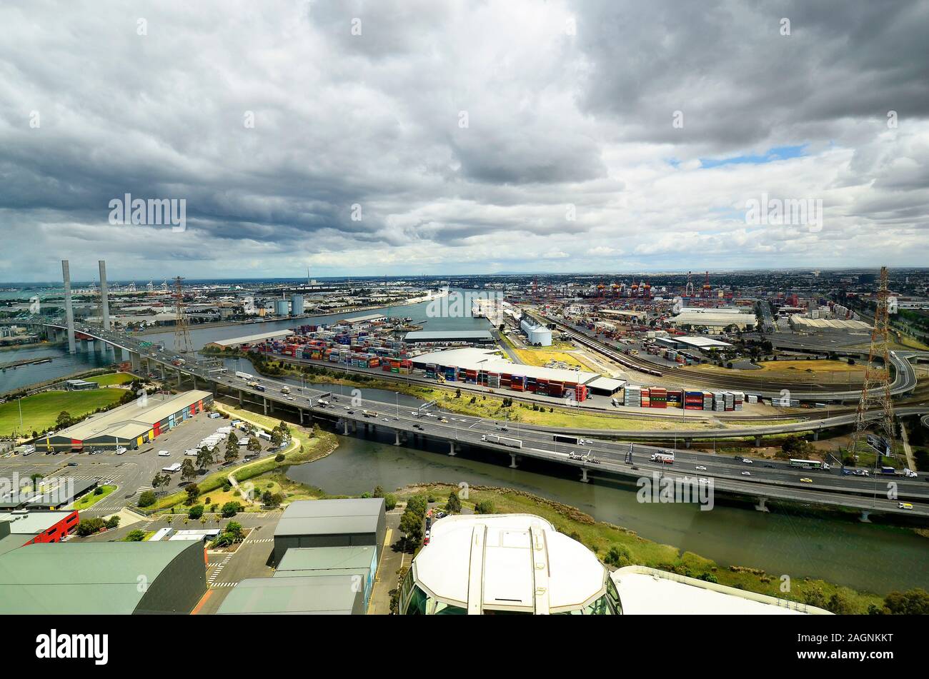 Melbourne, VIC, Australia - November 03, 2017: Aerial view to Bolte ...