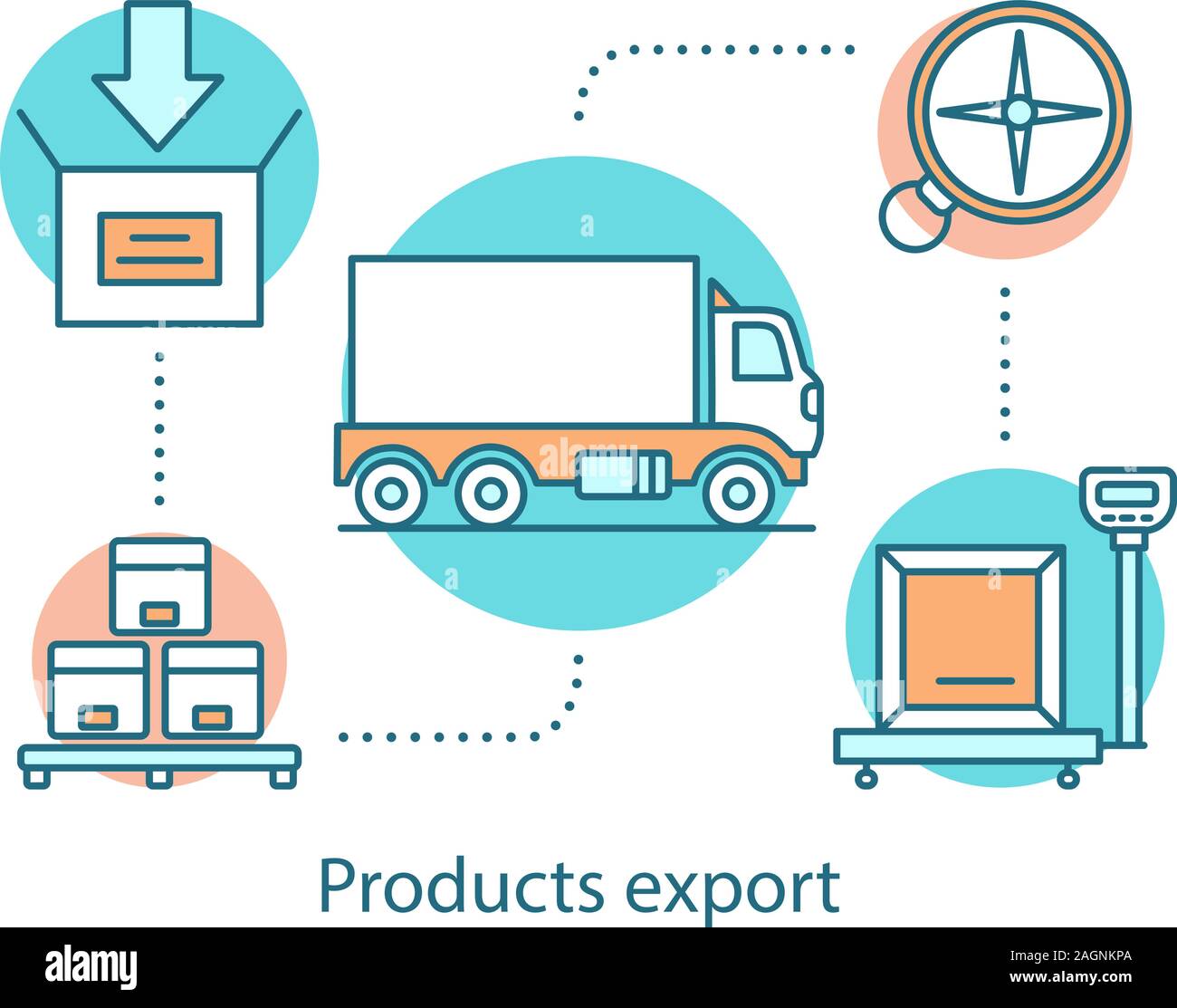 Products export concept icon. Logistics and distribution. Delivery ...