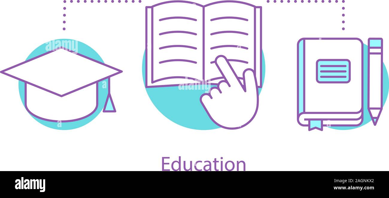 Education concept icon. Gaining knowledge idea thin line illustration ...