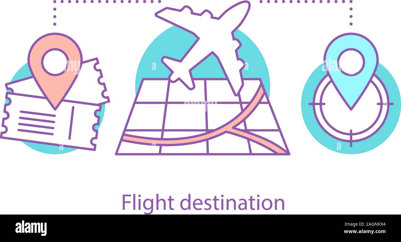 Flight destination concept icon. Airport idea thin line illustration ...