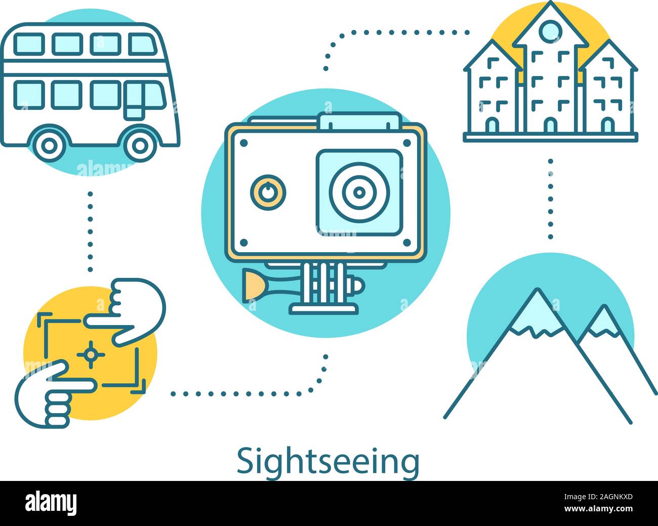 Traveling concept icon. Excursion. Sightseeing idea thin line ...