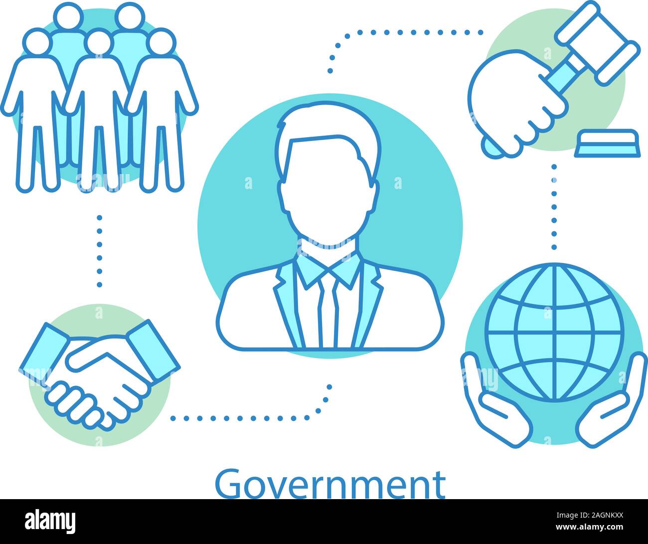 Government concept icon. Politics. Political system idea thin line ...