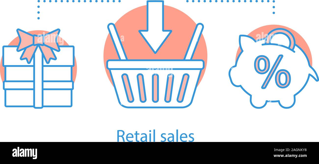 Retail sales concept icon. Discounts idea thin line illustration ...