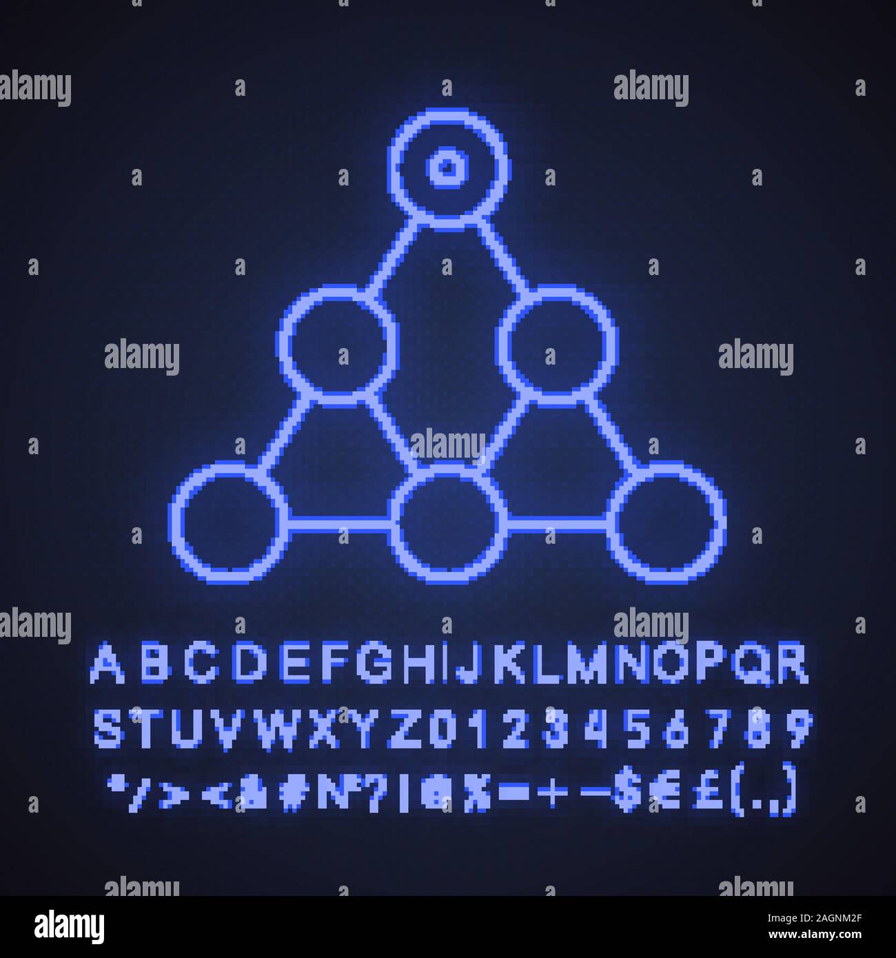 Hierarchy neon light icon. Team building and structure concept. Glowing ...