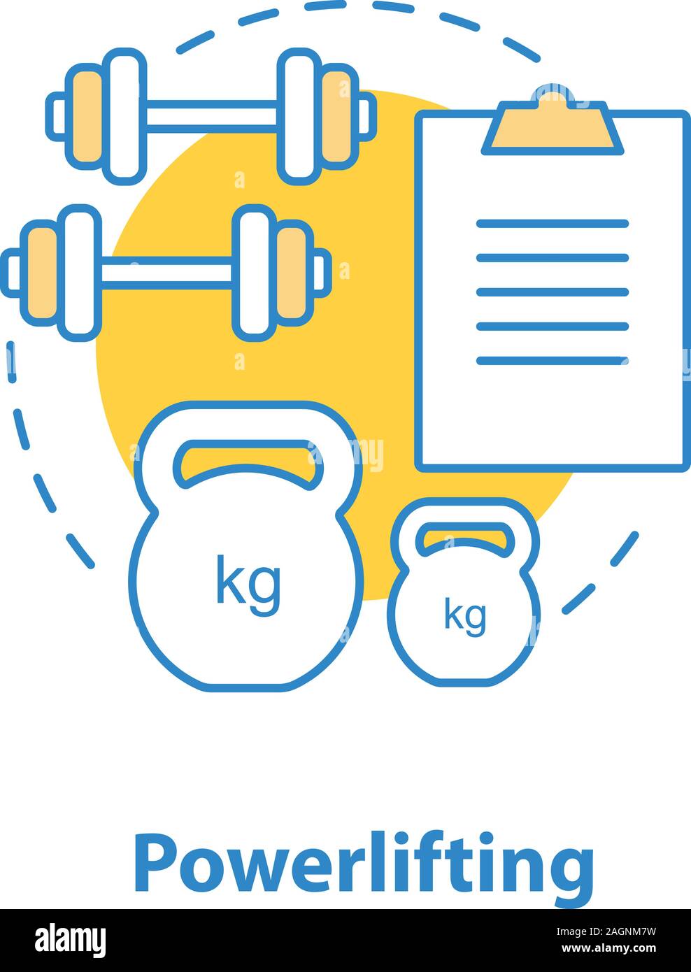 Powerlifting concept icon. Weightlifting idea thin line illustration ...