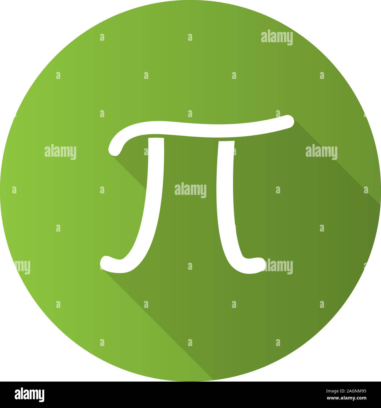 Pi flat design long shadow glyph icon. Mathematical constant. Vector ...