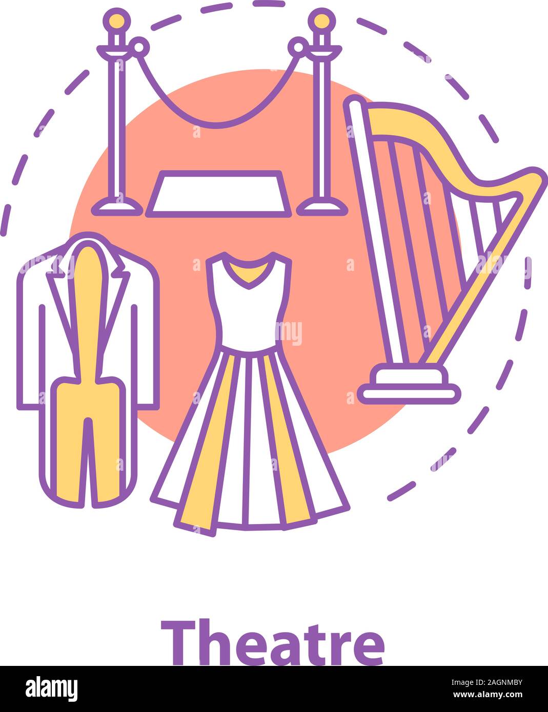 Theater concept icon. Symphony orchestra idea thin line illustration ...