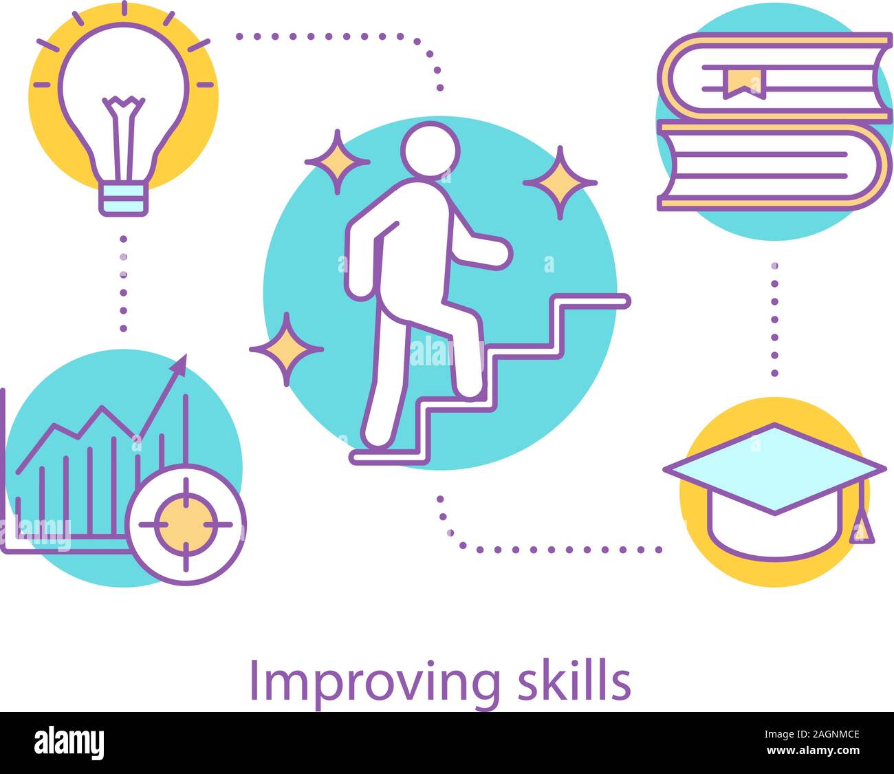 Skills improving concept icon. Education. Personal growth idea thin line illustration. Career ...