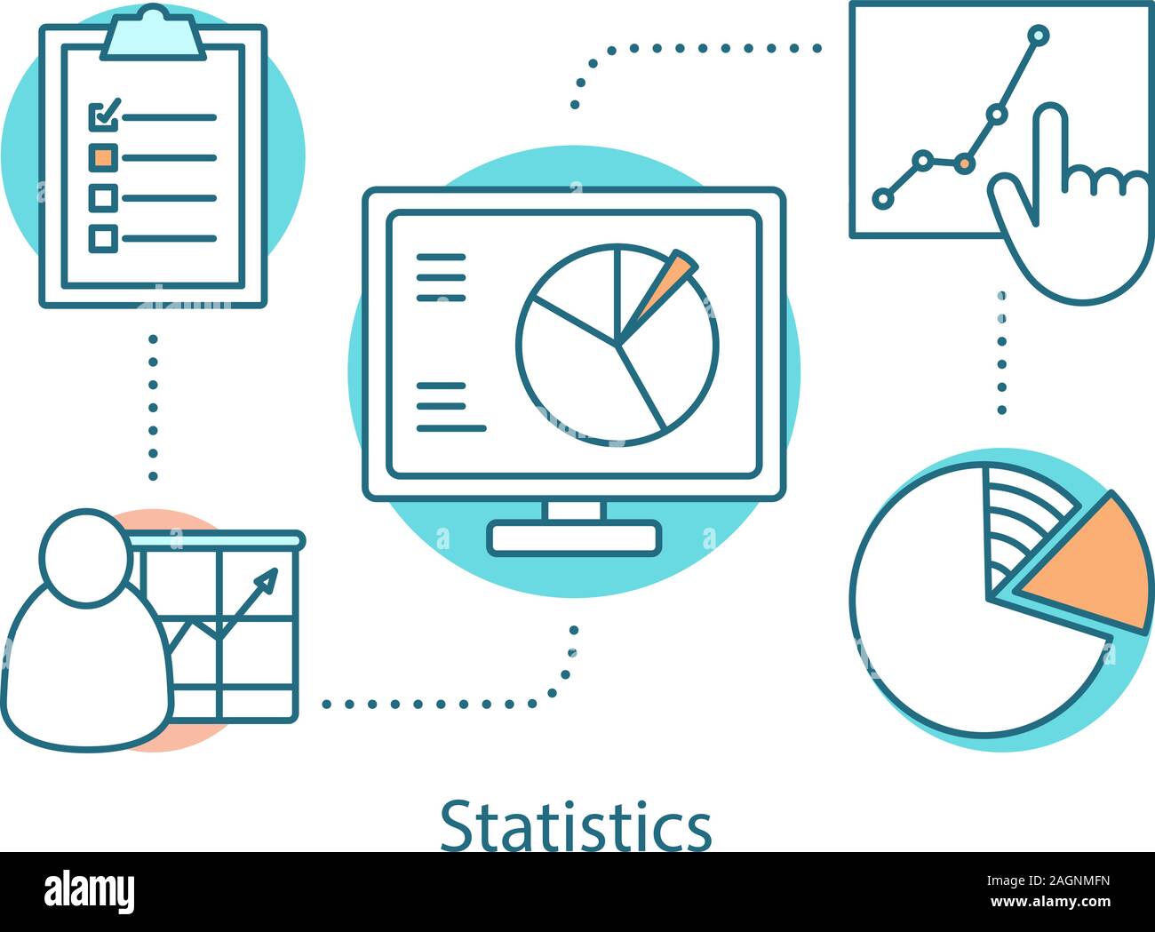 Statistics concept icon. Stock market analysis idea thin line ...