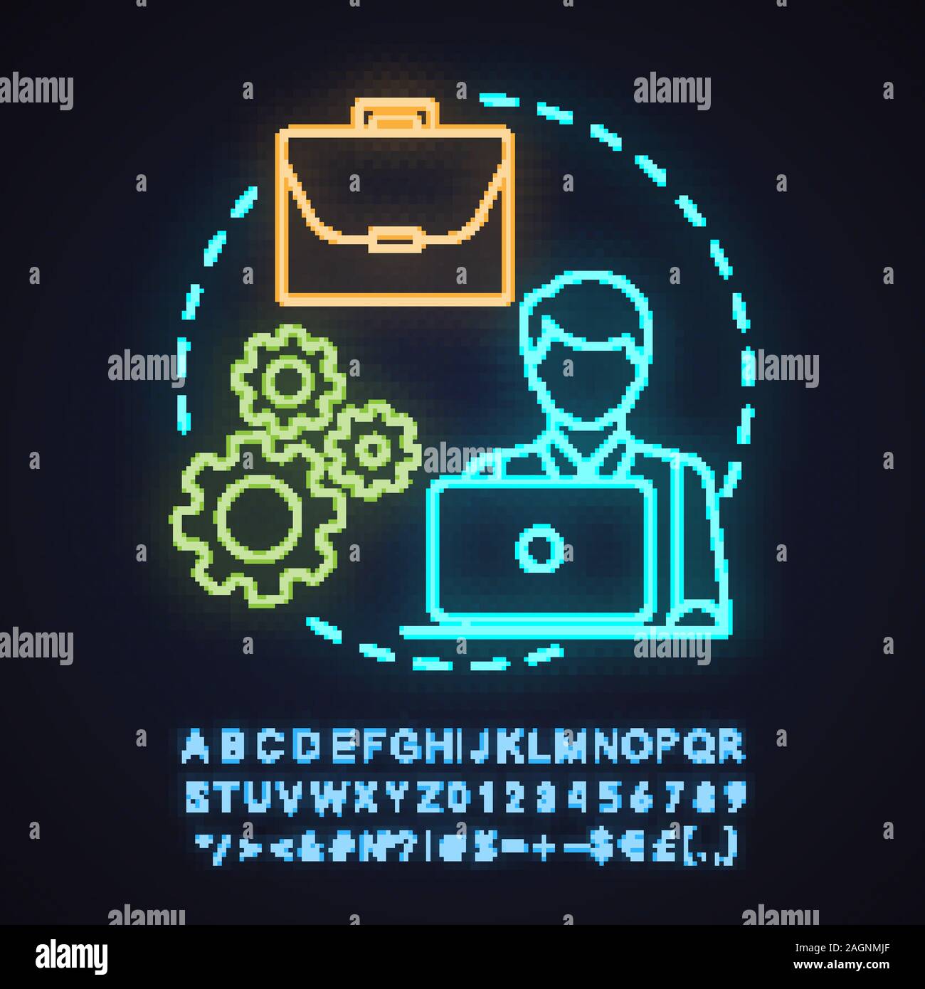 Programmer neon light concept icon. App development idea. IT technology ...