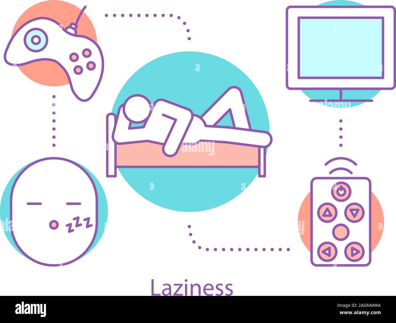 Procrastination concept icon. Laziness. Wasting time idea thin line ...