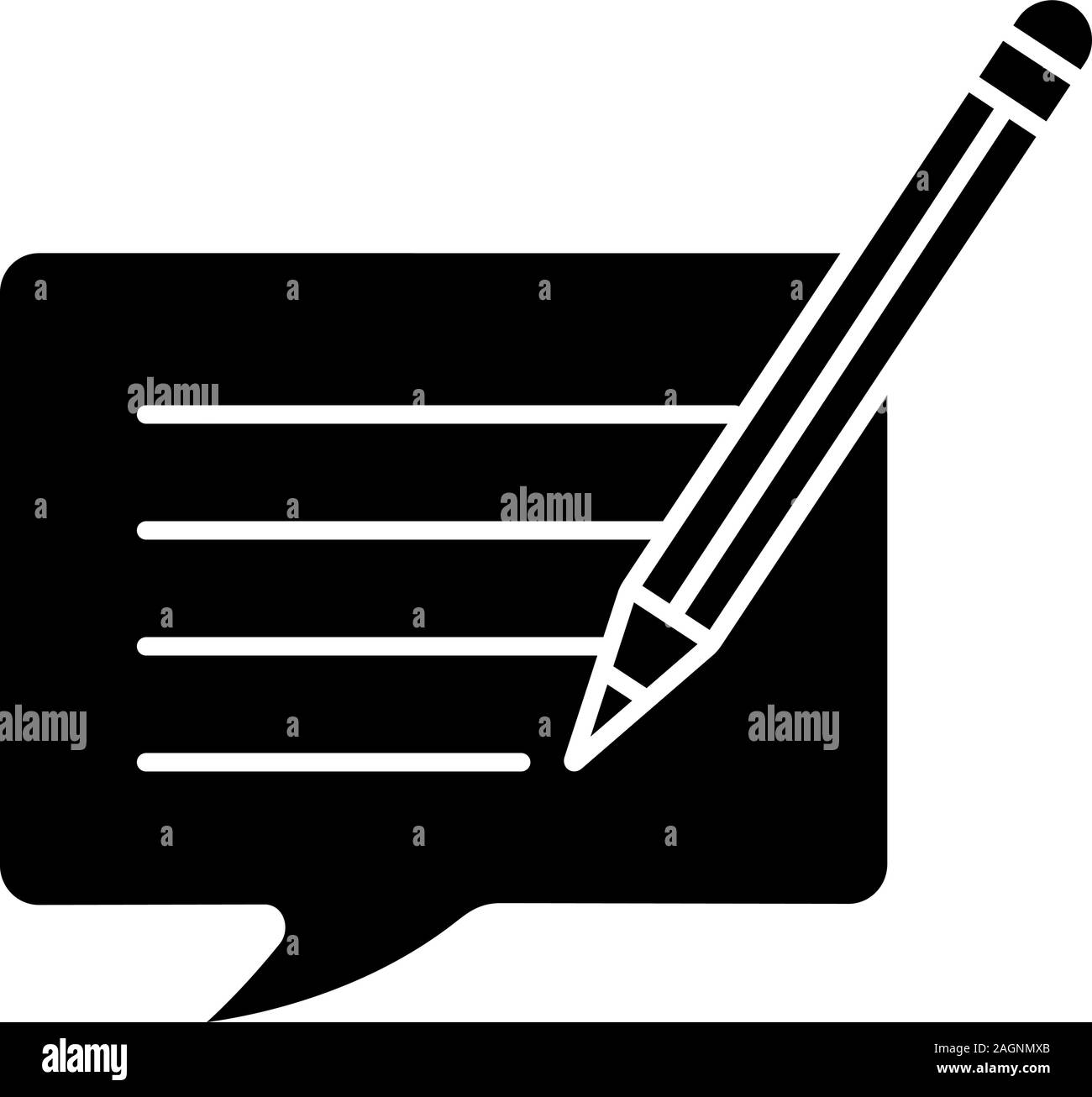 Writing message glyph icon. Chatting. Message editing. Communication ...