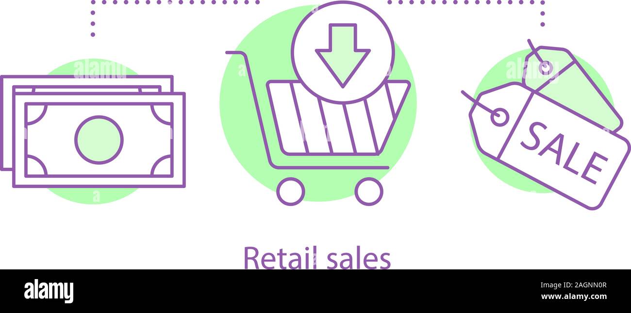 Retail sales concept icon. Discounts idea thin line illustration ...